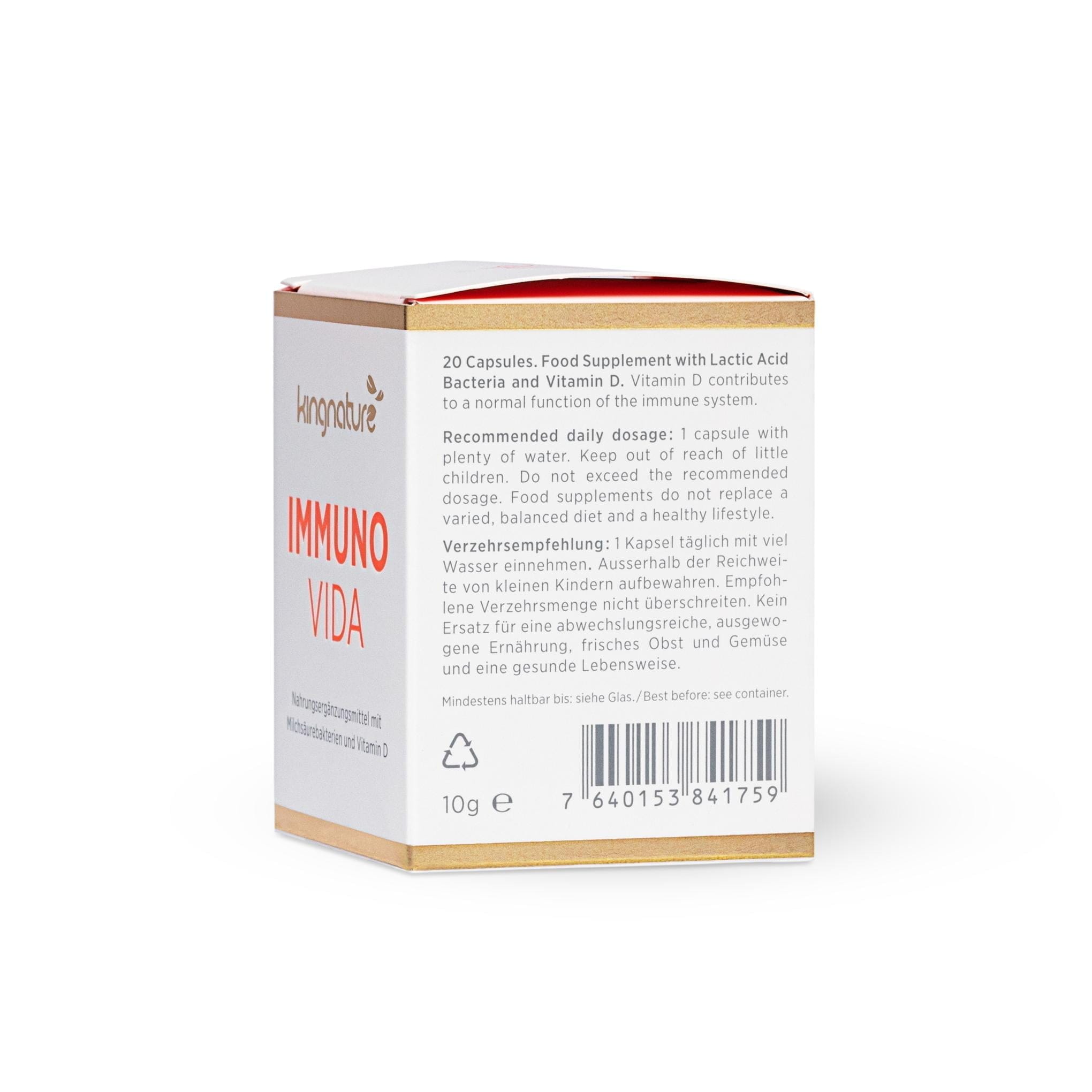 Immuno Vida - 20 capsules à 400 mg | 100% natural | kingnature