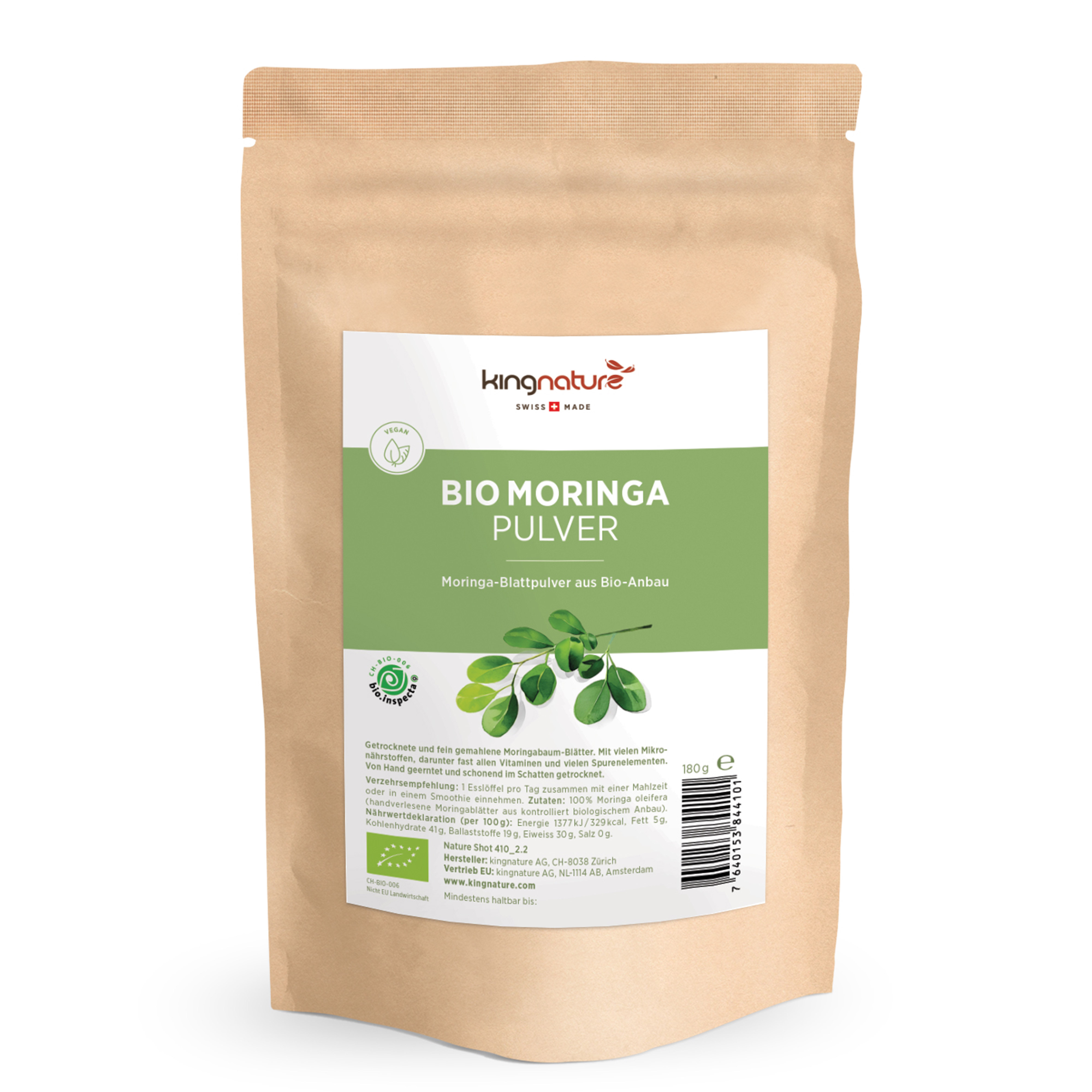 Bio Moringa Pulver – 180g Pulver | bio & vegan | kingnature